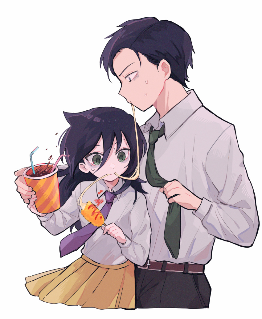 Safebooru - 1boy 1girl black hair brother and sister commentary request ...