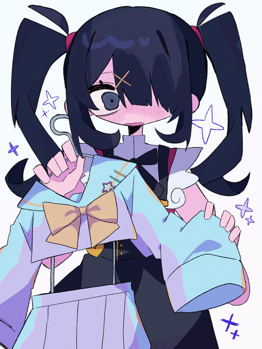 Safebooru - 1girl ame-chan (needy girl overdose) black eyes black hair black ribbon black skirt ...