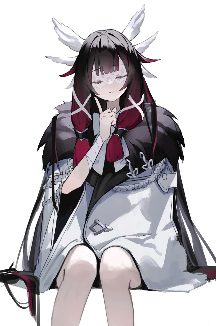 Safebooru - 1girl absurdres black hair bow closed eyes closed mouth coat columbina (genshin ...