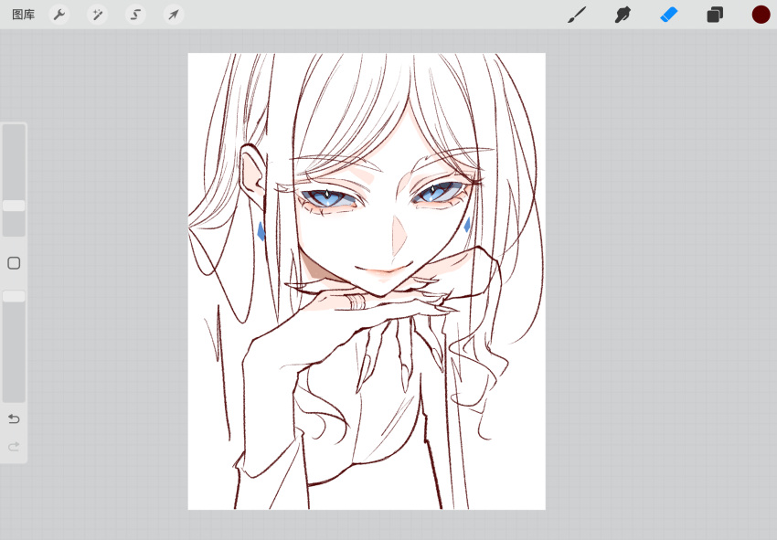 Safebooru - 1girl art program in frame bang dream! bang dream! it's mygo!!!!! blue eyes chinese ...