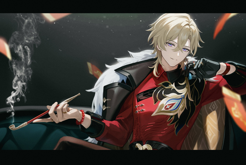 Safebooru - 1boy absurdres anna (drw01) arm support aventurine (honkai: star rail) aventurine ...