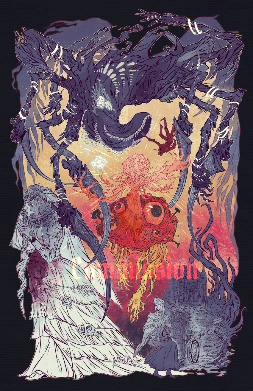 Safebooru - 2boys 2girls absurdres black cape blood blood on clothes ...