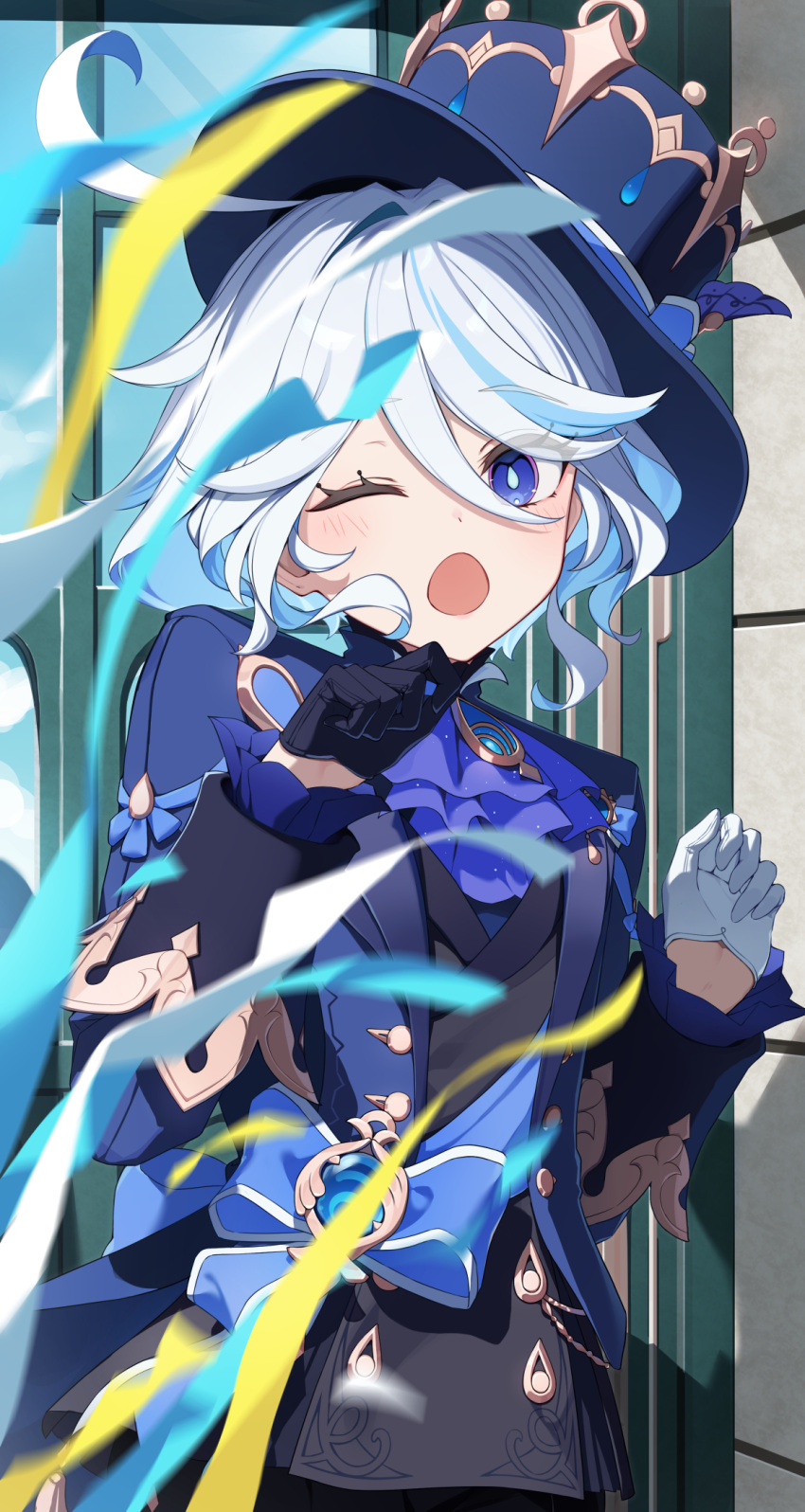 Safebooru - 1girl ahoge ascot asymmetrical gloves black ascot black ...