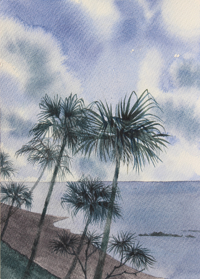 Safebooru Beach Blue Sky Clouds Cloudy Sky Day Flower Highres Horizon 3937