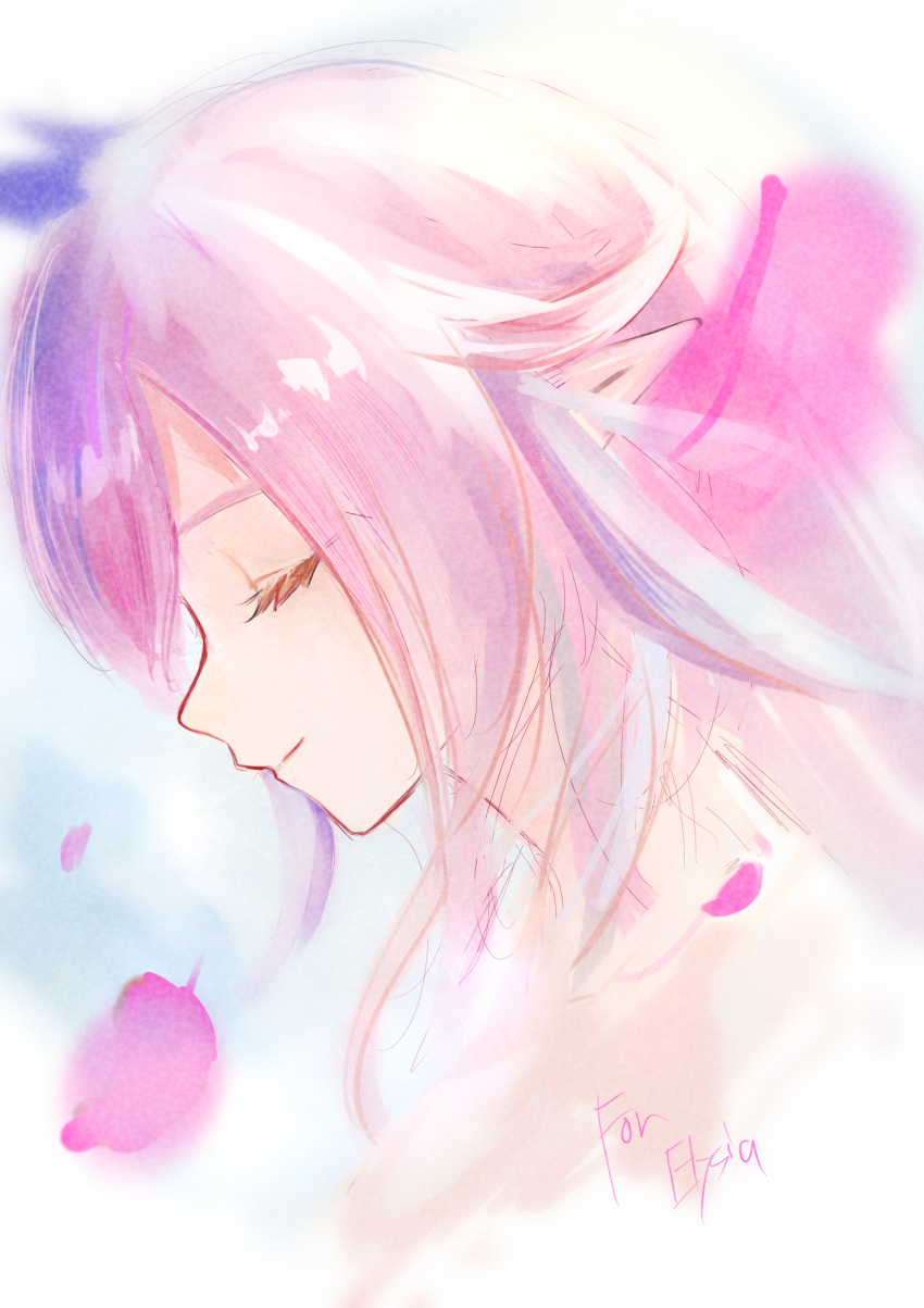 Safebooru - 1girl character name closed eyes closed mouth elf elysia ...
