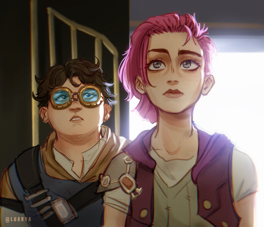 Safebooru - 1boy 1girl arcane: league of legends arcane vi backlighting ...