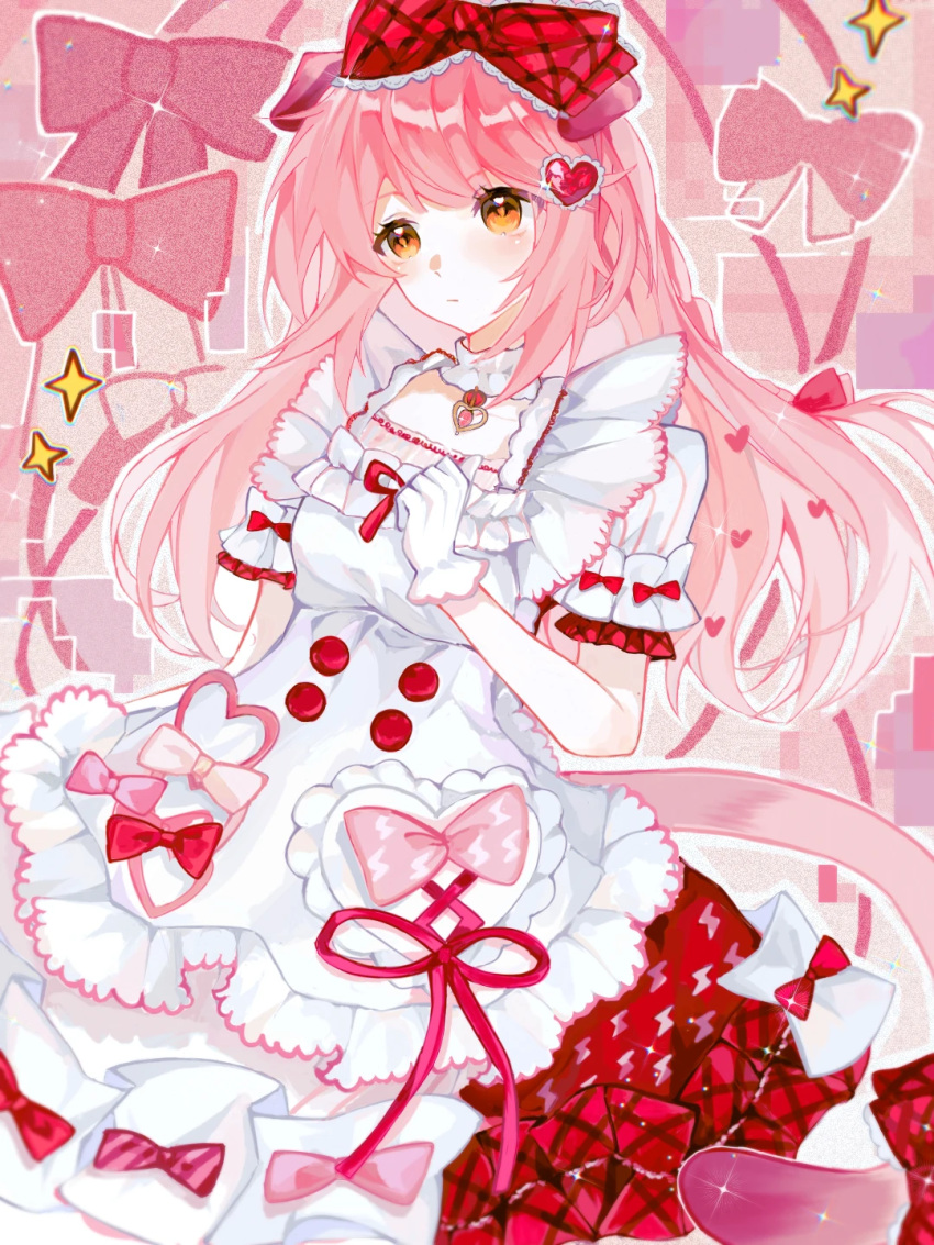 Safebooru - 1girl arknights bow closed mouth dress expressionless ...