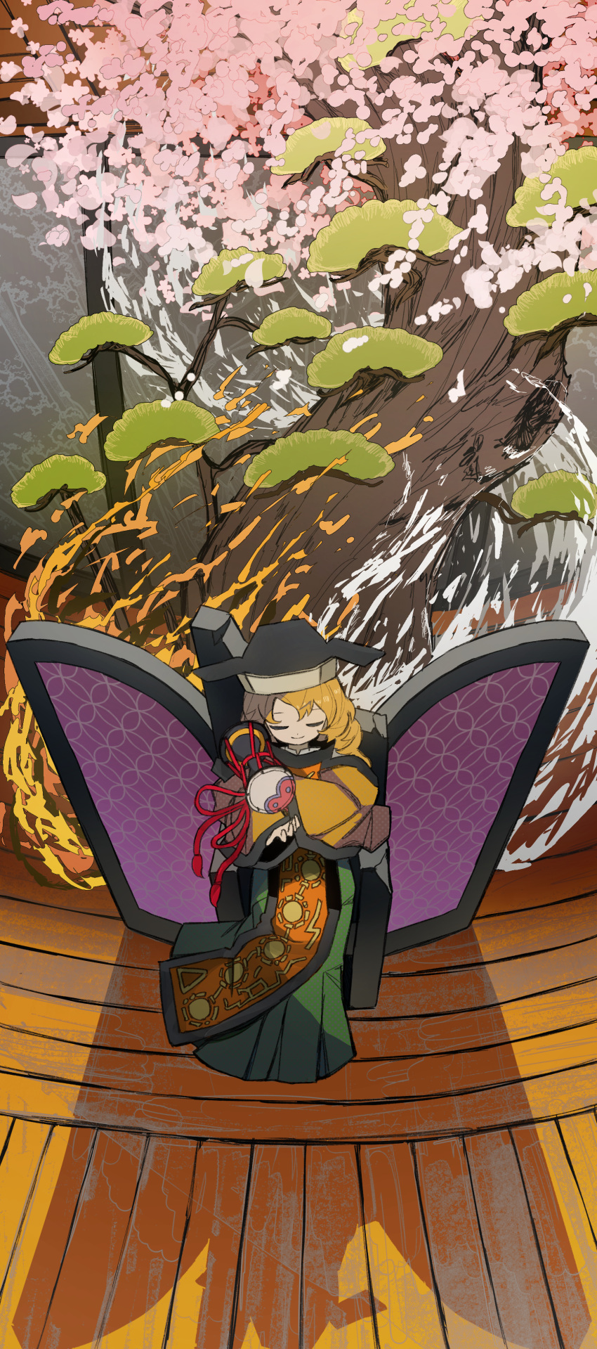 Safebooru - 1girl absurdres blonde hair closed eyes closed mouth door ...