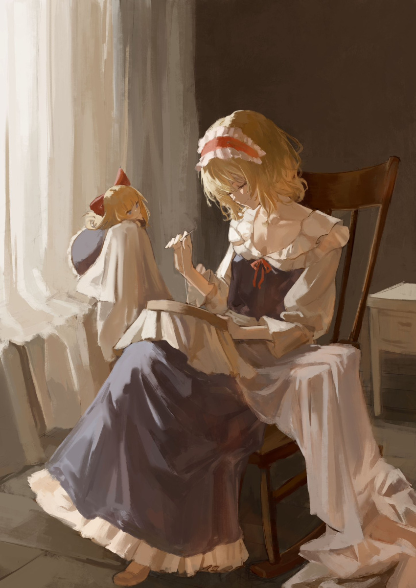 Safebooru 1girl Alice Margatroid Blonde Hair Blue Dress Blue Eyes Bow 4331