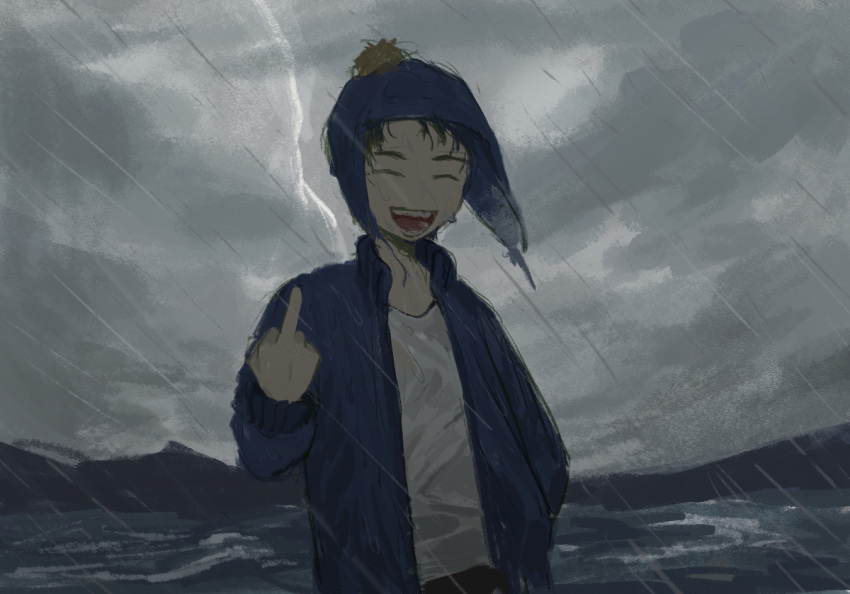 Safebooru - 1boy black hair blue hat chullo closed eyes craig tucker ...