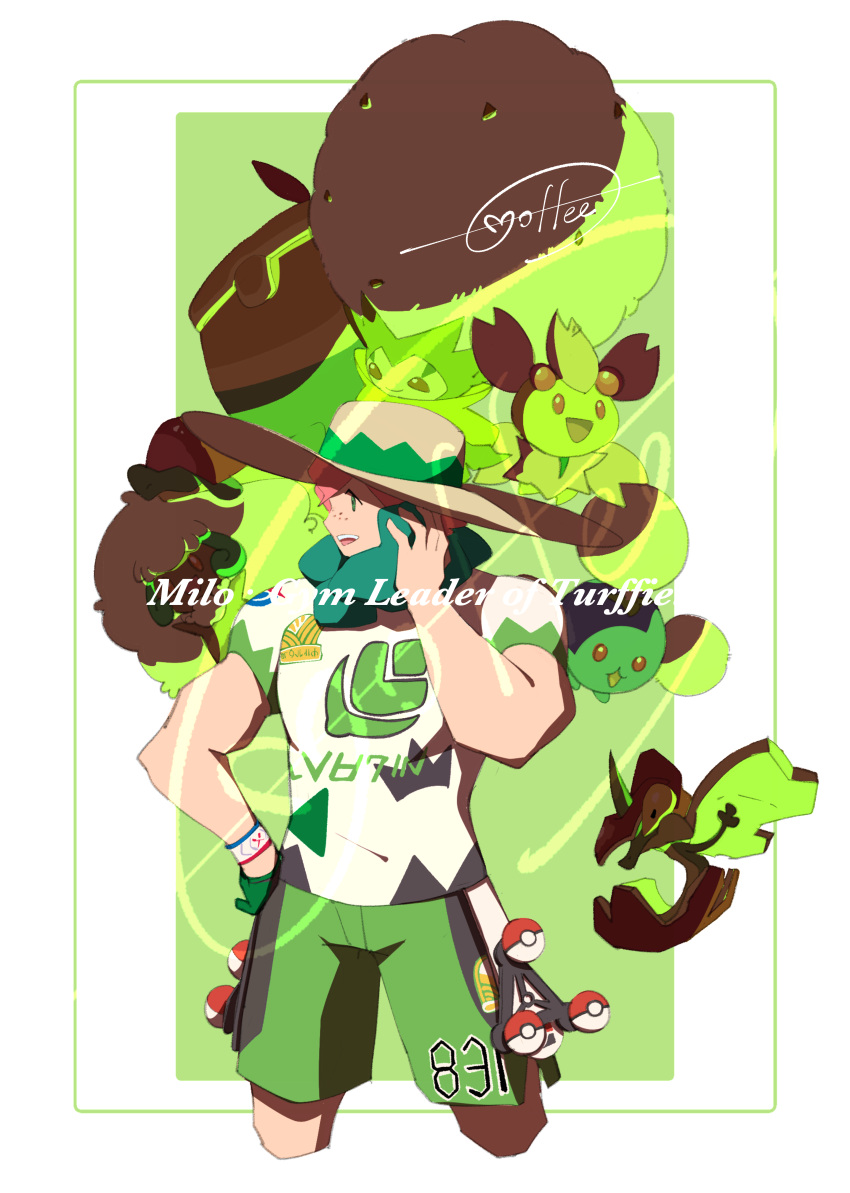 Safebooru - 1boy :d absurdres border cccacademia cherrim dynamax band ...