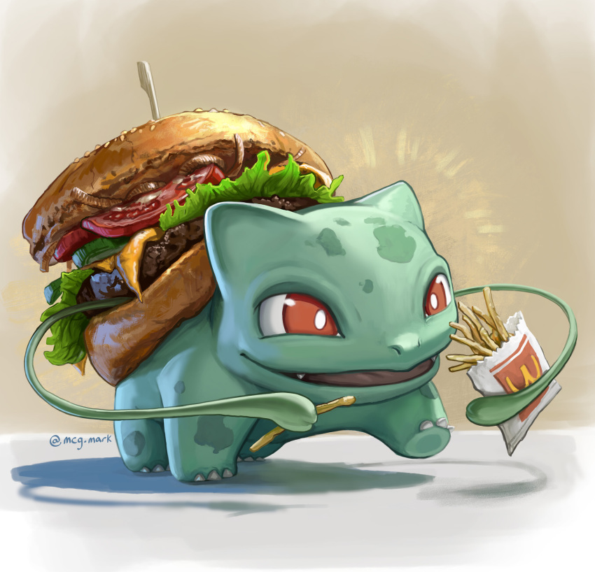 Safebooru - alternate color animal focus bright pupils bulbasaur burger ...