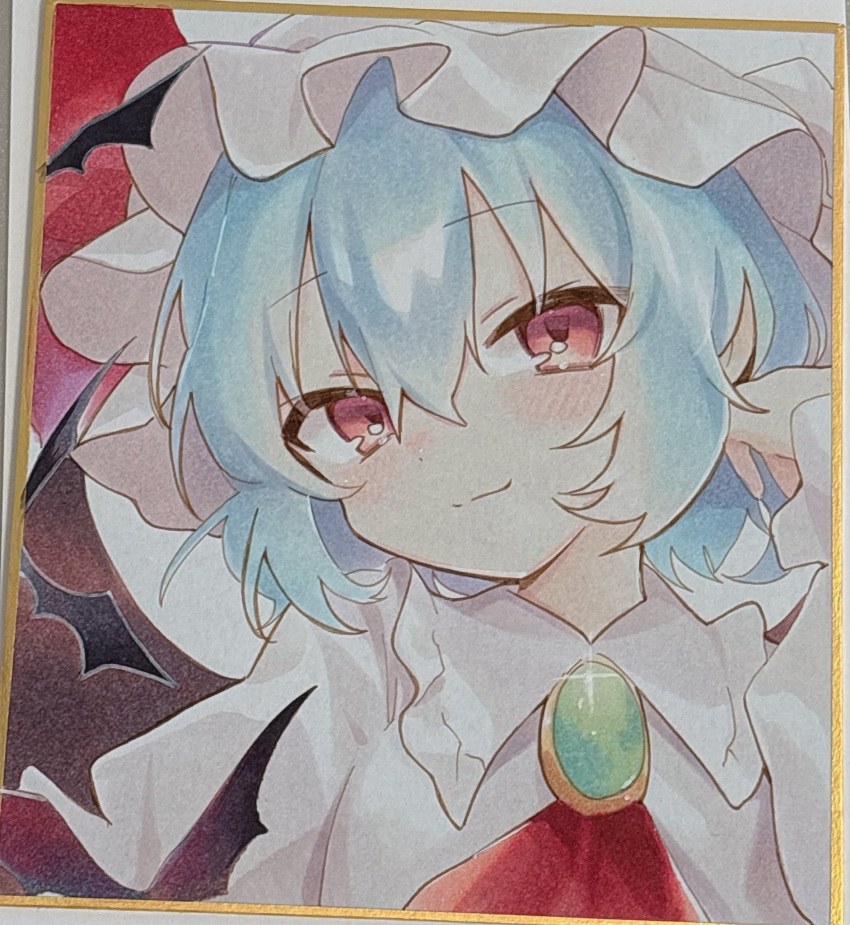 Safebooru - 1girl ascot blue hair blush closed mouth gem glint grey hat ...