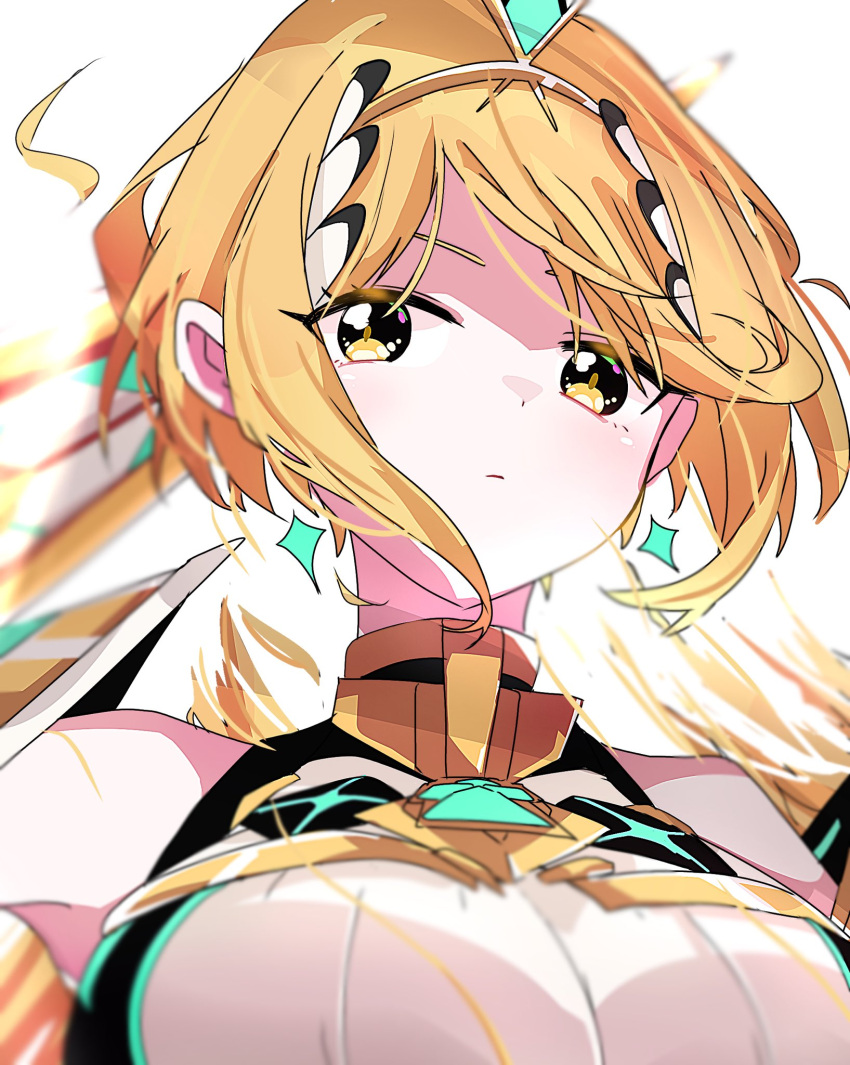 Safebooru - 1girl alternate hair length alternate hairstyle arm guards bare shoulders blonde ...