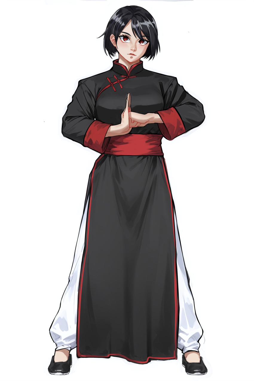 Safebooru - 1girl absurdres black dress black eyes black hair changpao ...
