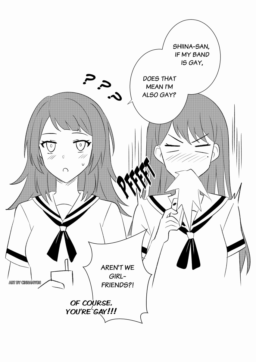 Safebooru - 2girls ? ?? absurdres bang dream! bang dream! it's mygo!!!!! blush cinnamyon ...