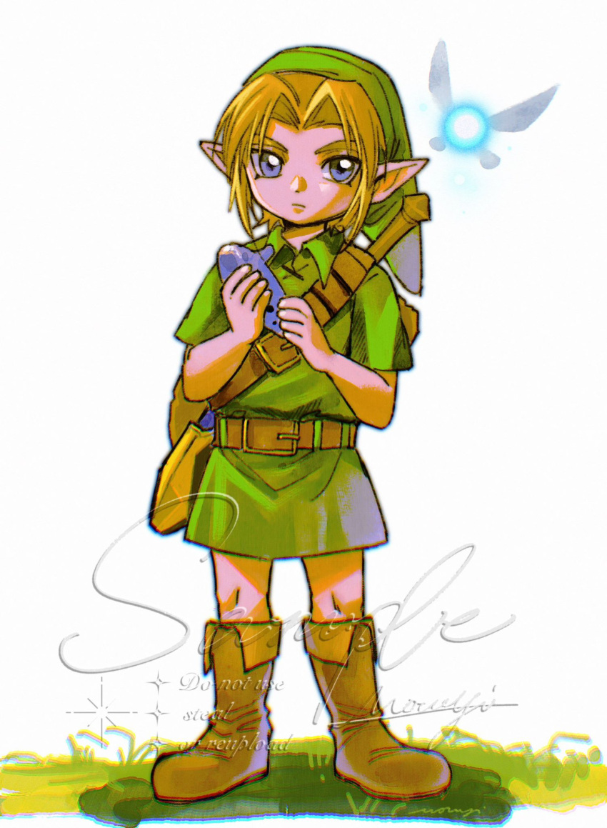 Safebooru - 1boy artist name belt belt buckle blonde hair blue eyes boots brown belt brown boots ...