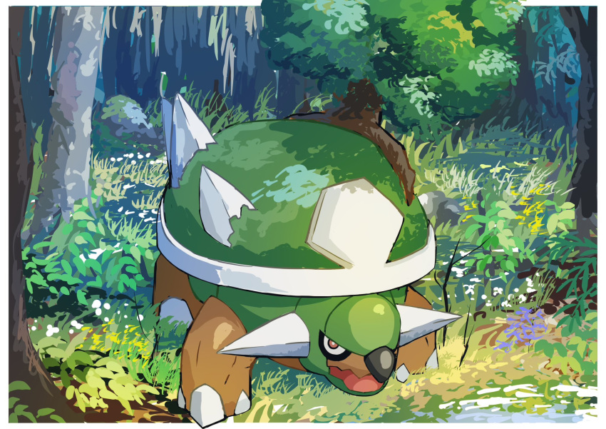 Safebooru - border bush commentary grass hazikamiio highres looking at ...