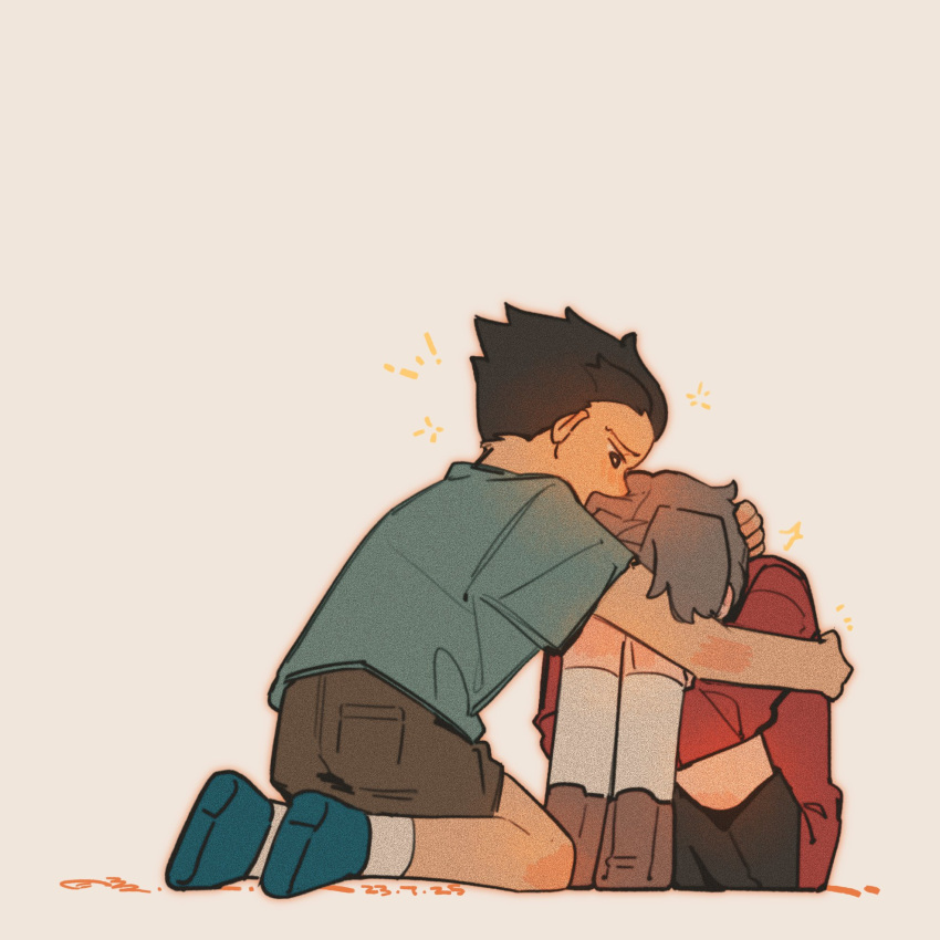 Safebooru - 2boys a yue huaite ace attorney aged down black hair black ...