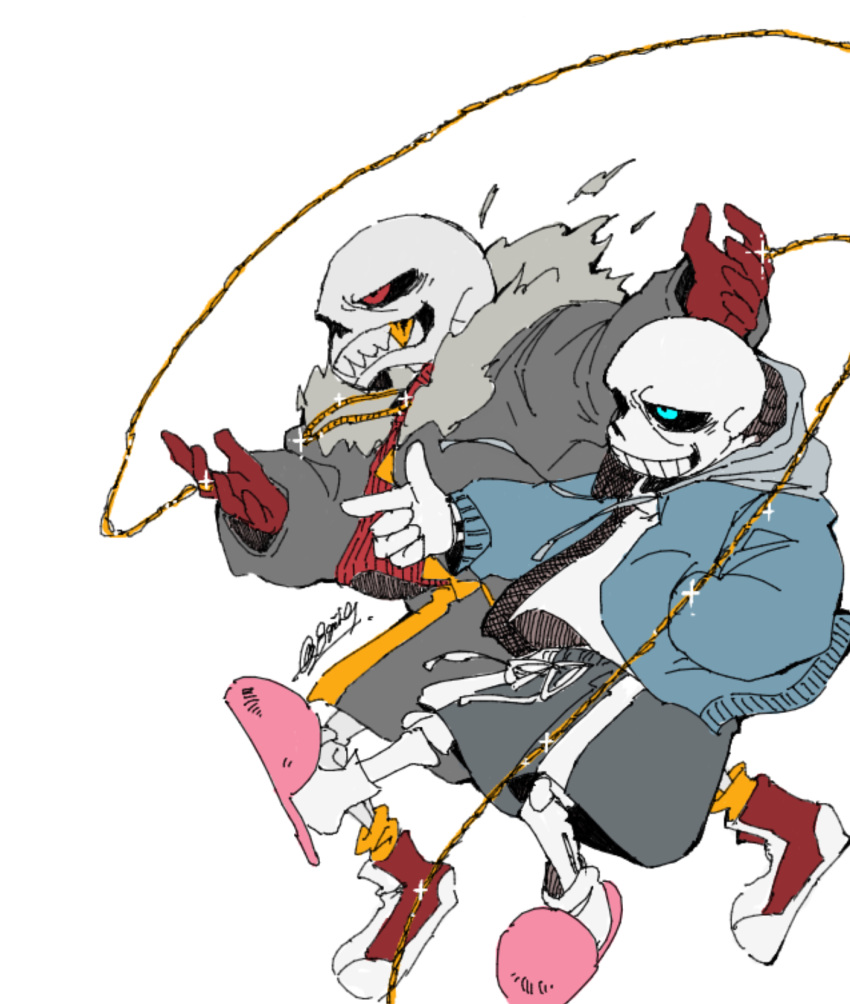 Safebooru - 2boys alternate universe black shorts flat color gloves ...