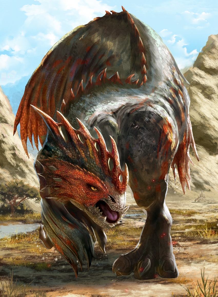 Safebooru - bearluxe blue sky ceratonoth cockatrice digitigrade ...