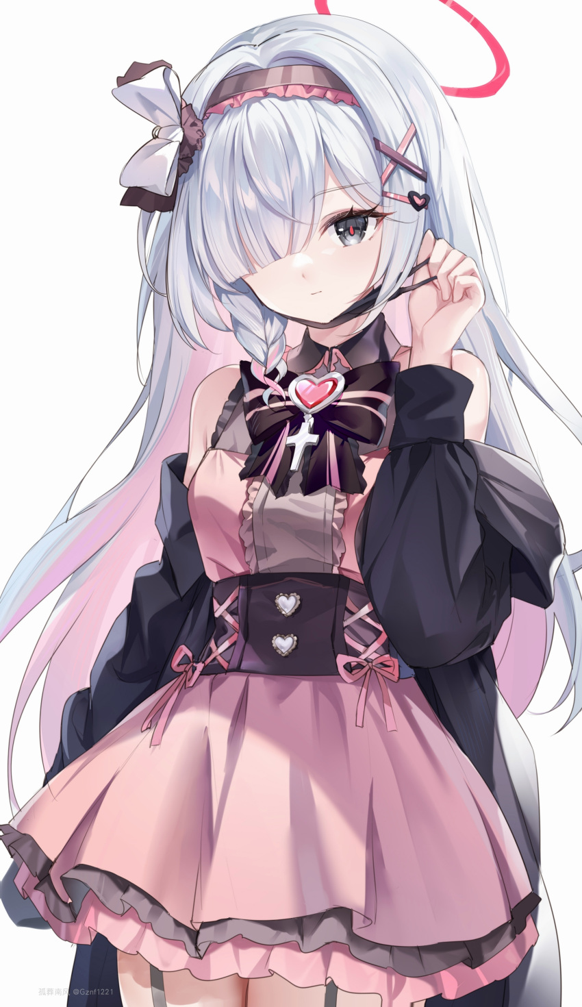 Safebooru - 1girl absurdres alternate costume bare shoulders black garter straps black hairband ...