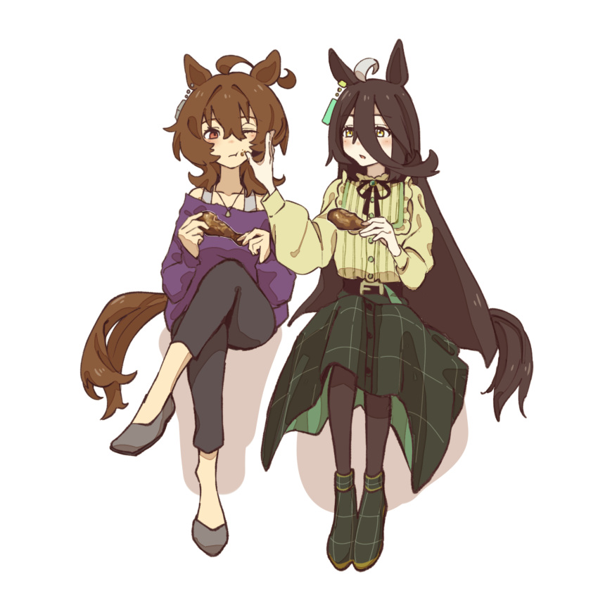Safebooru - 2girls agnes tachyon (umamusume) ahoge animal ears bare ...