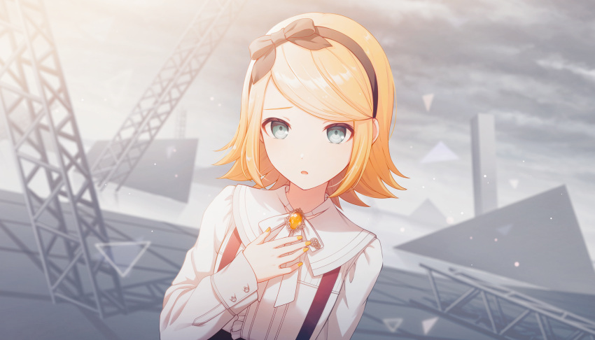 Safebooru - blonde hair blue eyes dress kagamine rin project sekai short hair | 5683953