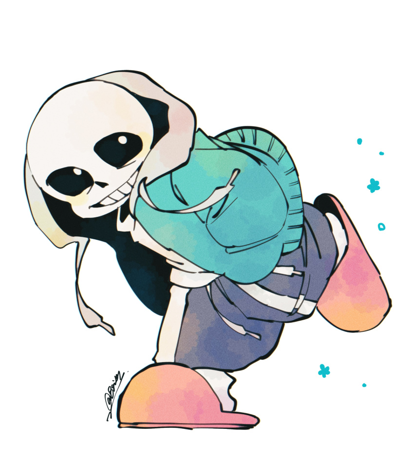 Safebooru - 1boy black shorts full body gloves grin highres hollow eyes ...