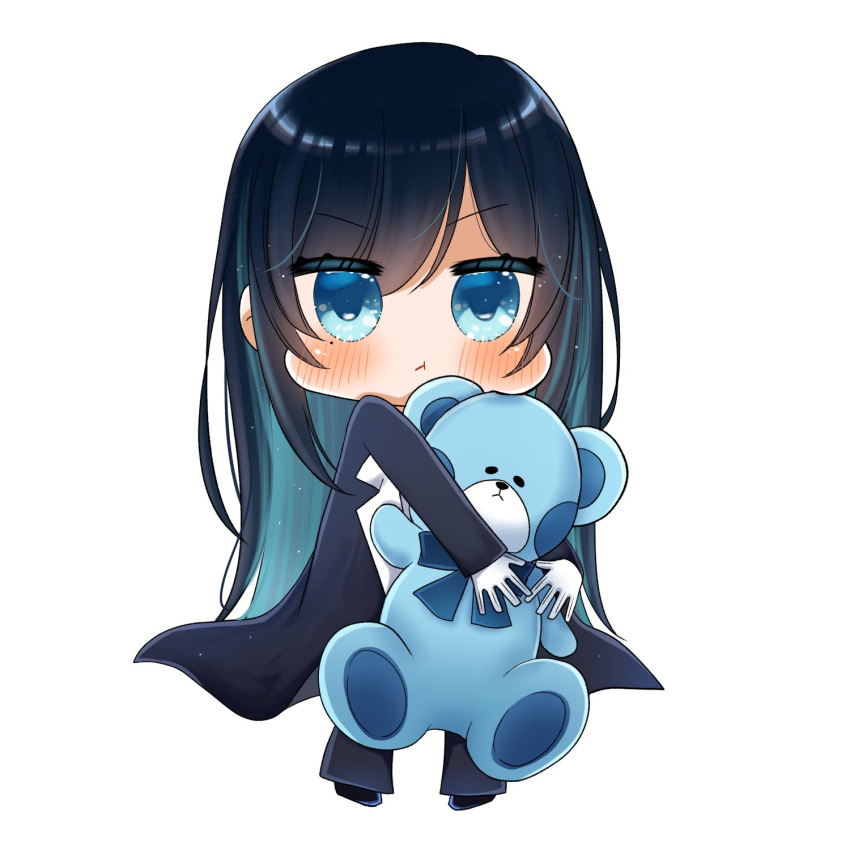 Safebooru - 1girl ado (utaite) black hair blue eyes blue hair blush ...