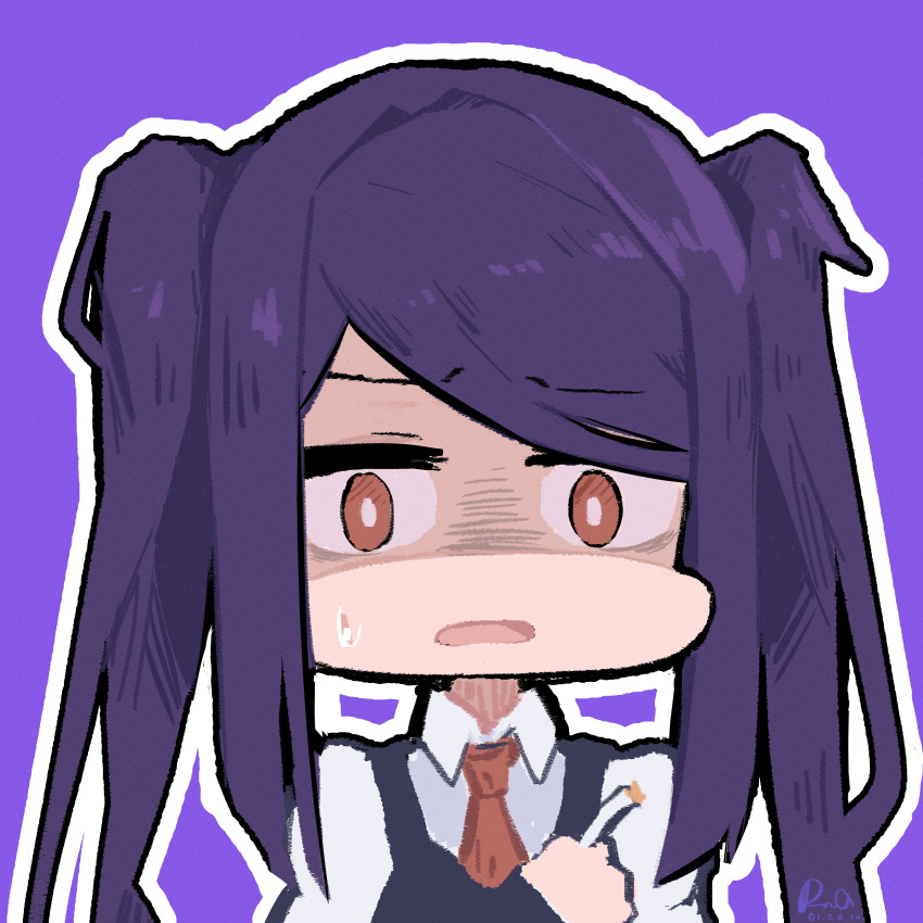 Safebooru - absurdres bright pupils chibi chibi only cigarette dated ...