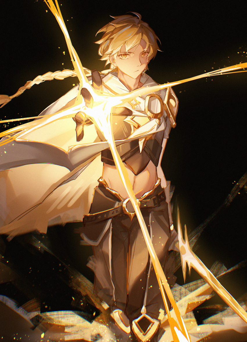 Safebooru - 1boy absurdres aether (genshin impact) black background ...