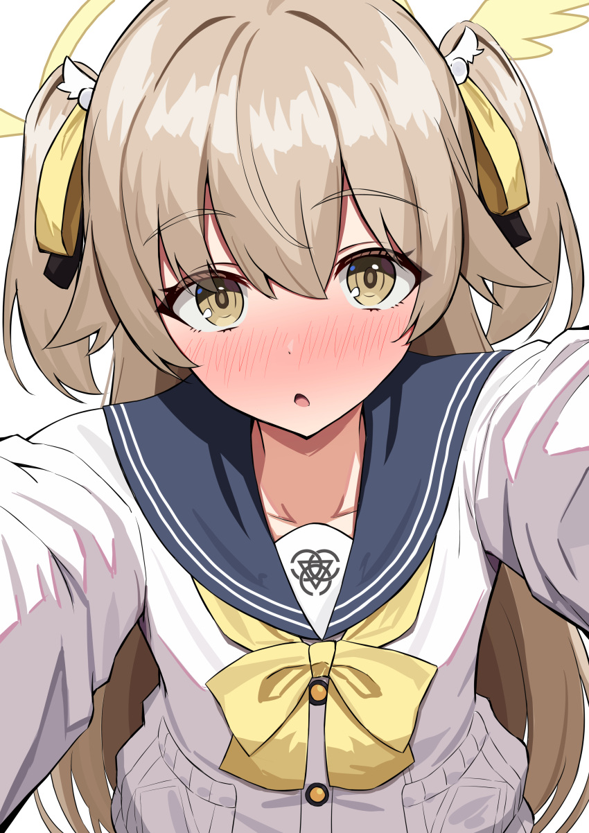 Safebooru - 1girl absurdres alternate hairstyle amenocchi blue archive blue sailor collar blush ...