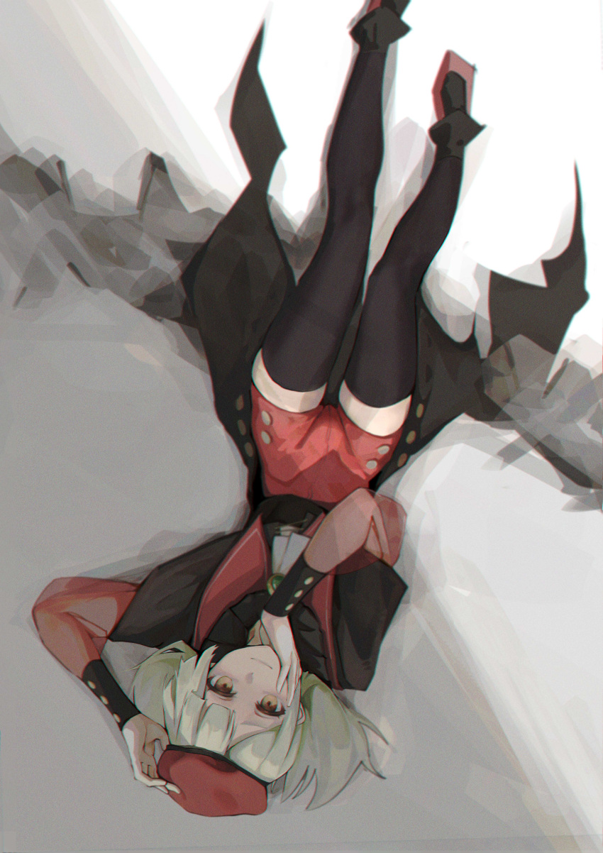 Safebooru - 1girl absurdres bang dream! bang dream! it's mygo!!!!! black thighhighs coat green ...