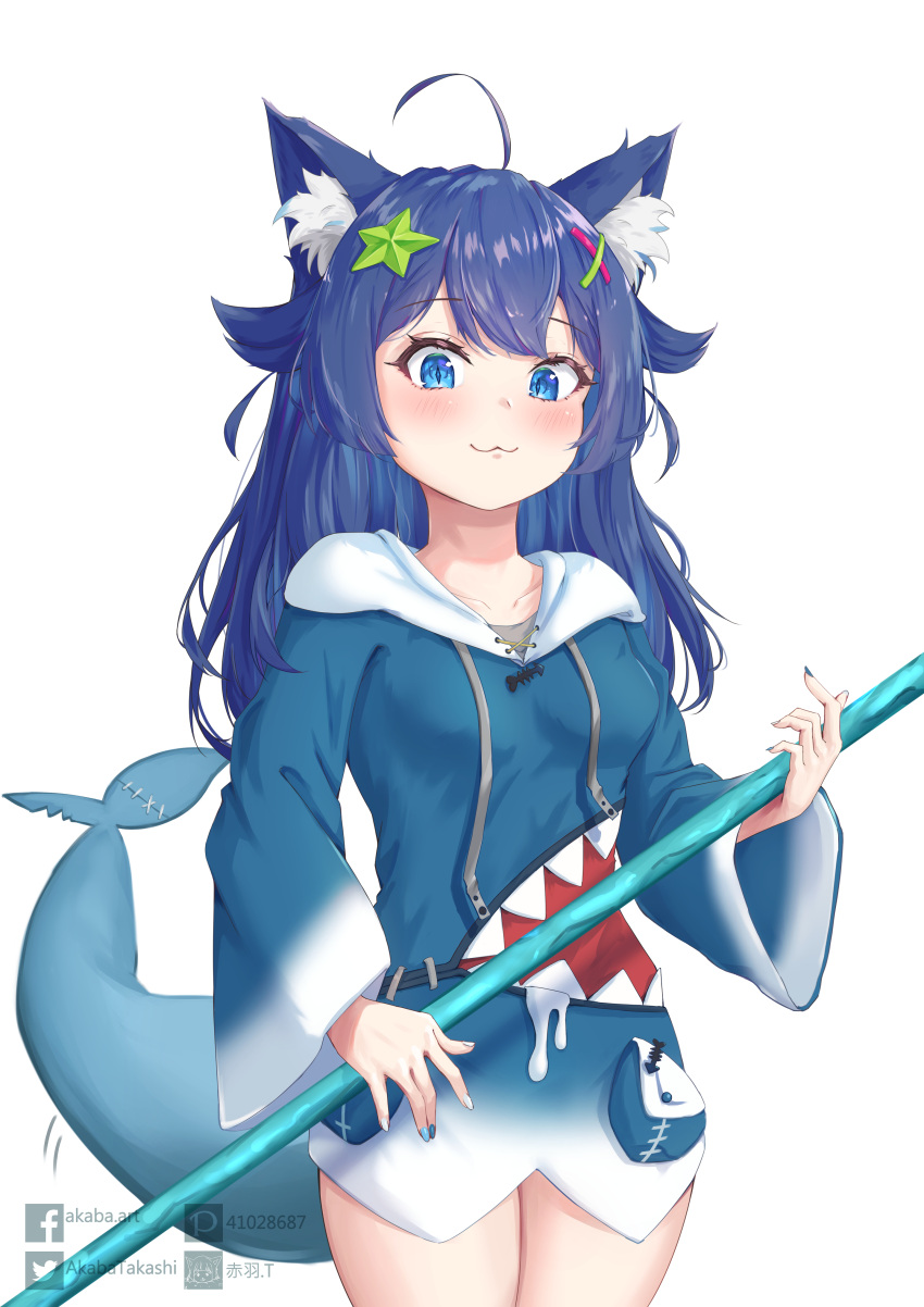 Safebooru - 1girl :3 absurdres ahoge animal costume animal ear fluff animal ears blue eyes blue ...