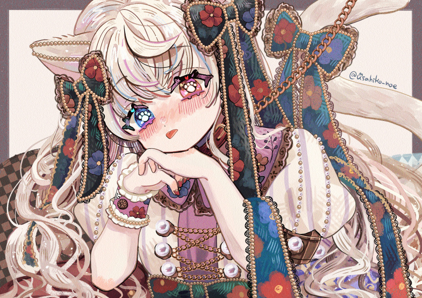 Safebooru - 1girl absurdres animal ears blue eyes blush bow cat ears cat girl cat tail ...