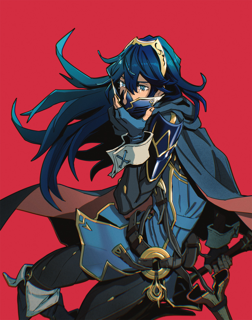 Safebooru - 1girl armor belt blue cape blue gloves blue hair brand of the exalt cape chromatic ...