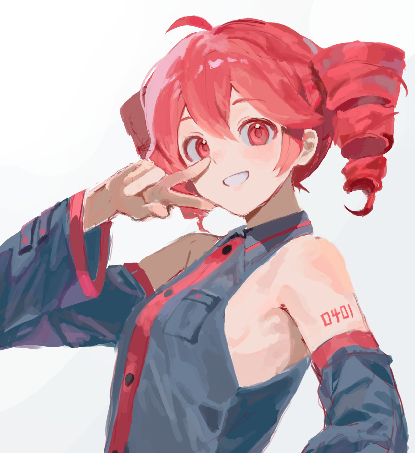 Safebooru - 1girl ahoge armpits black sleeves blush breast pocket buttons collared shirt ...