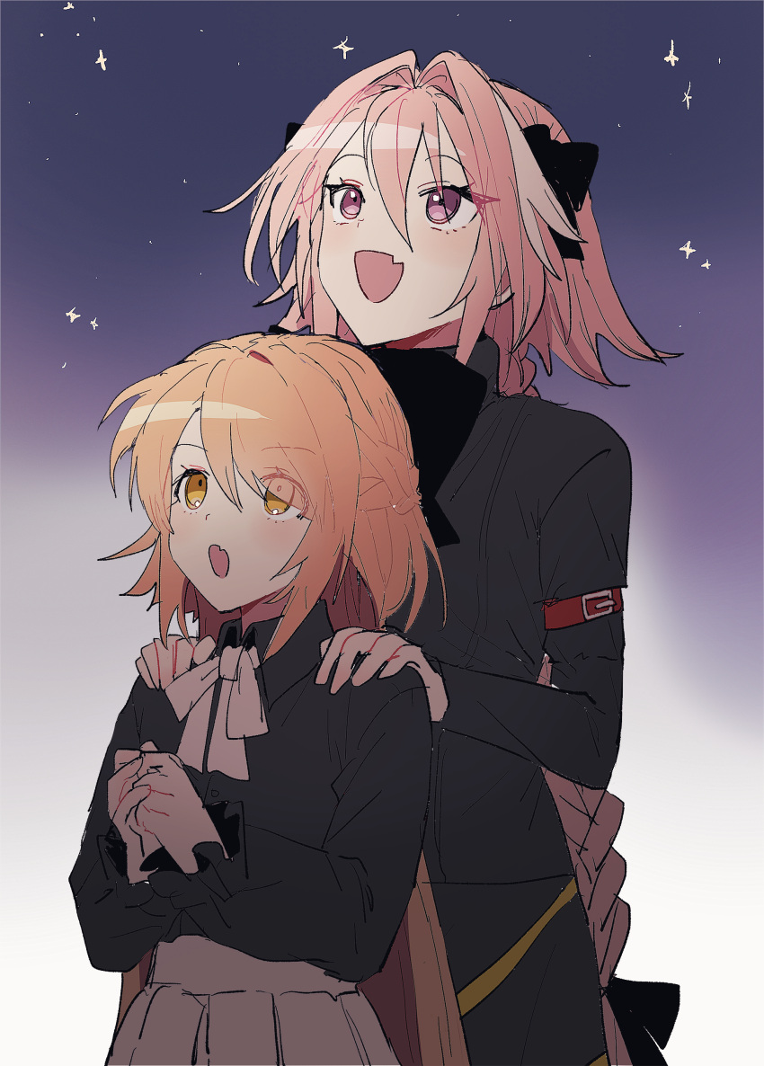 Safebooru - 1boy 1girl absurdres astolfo (fate) blonde hair bow braid couple fang fate/grand ...