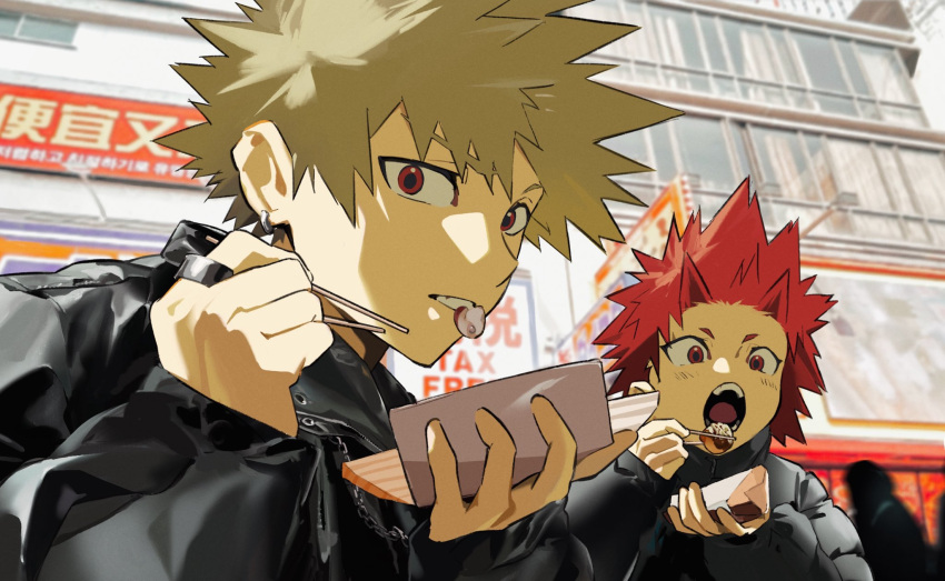 Safebooru - 2boys bakugou katsuki black jacket blonde hair boku no hero ...