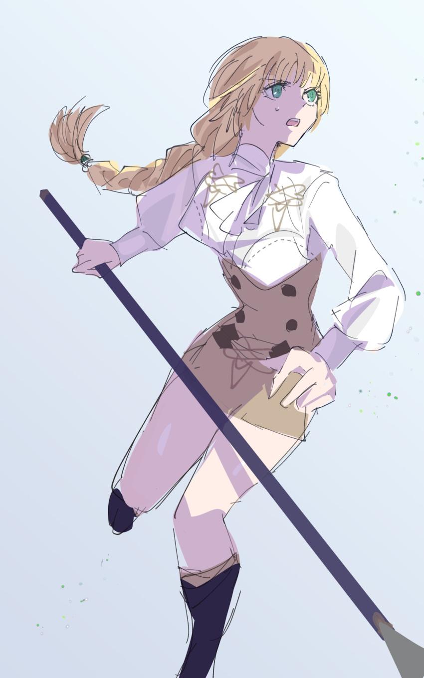 Safebooru - 1girl ascot black boots blonde hair boots braid fire emblem fire emblem: three ...