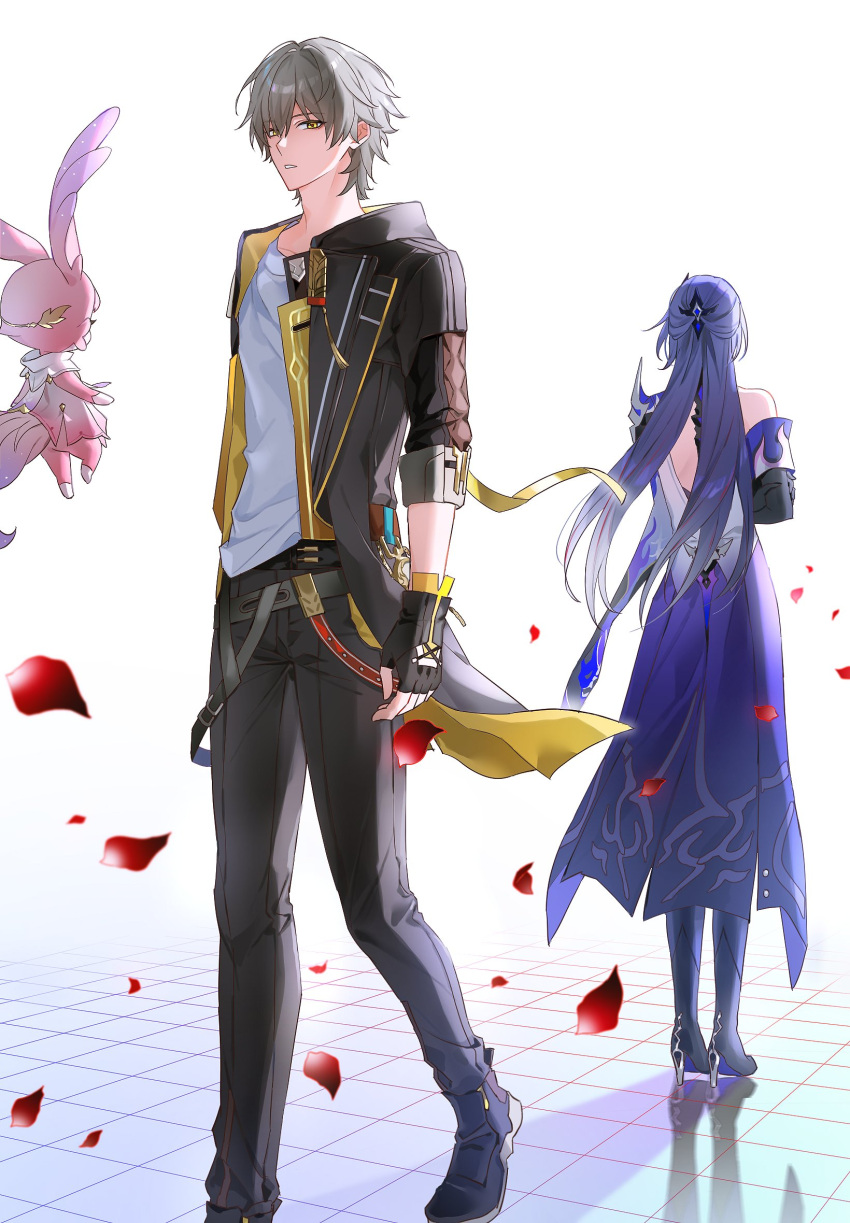 Safebooru - 0p78xopwsj83779 1boy 1girl acheron (honkai: star rail) black gloves black jacket ...