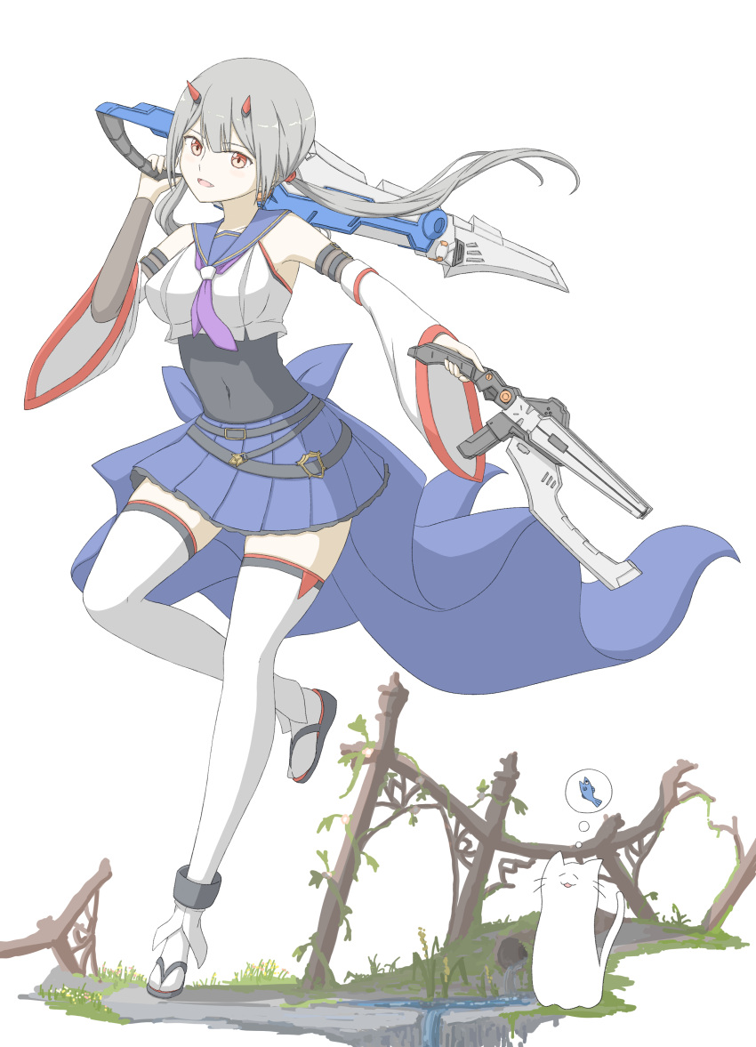 Safebooru - 1girl absurdres animal assault lily bare shoulders belt black belt black shirt blue ...