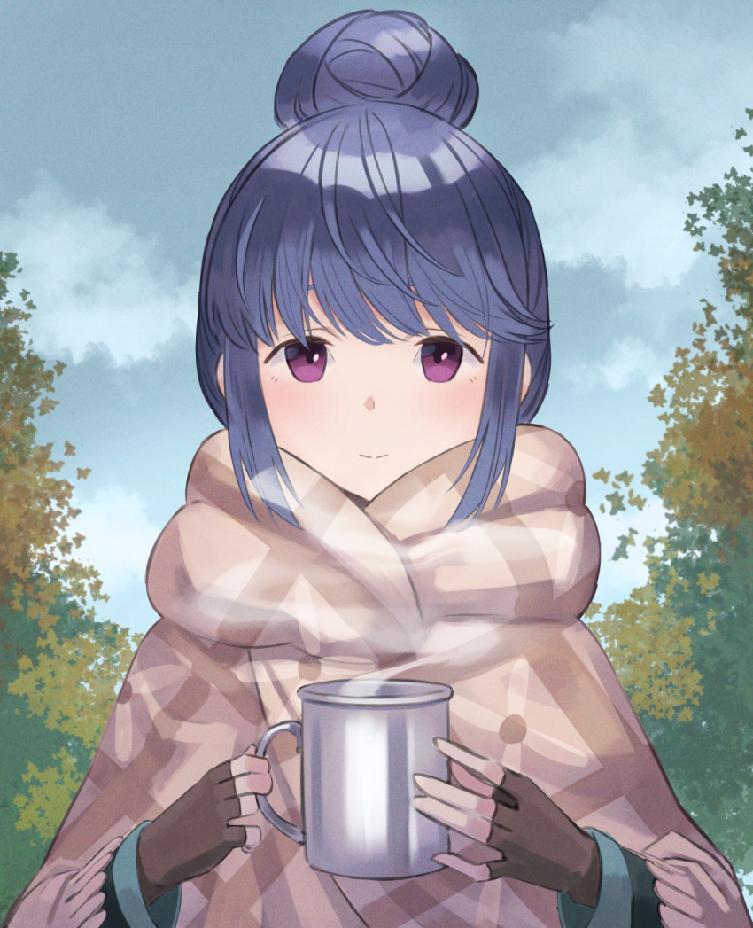 Safebooru 1girl Blue Hair Brown Gloves Closed Mouth Clouds Cloudy Sky 1765
