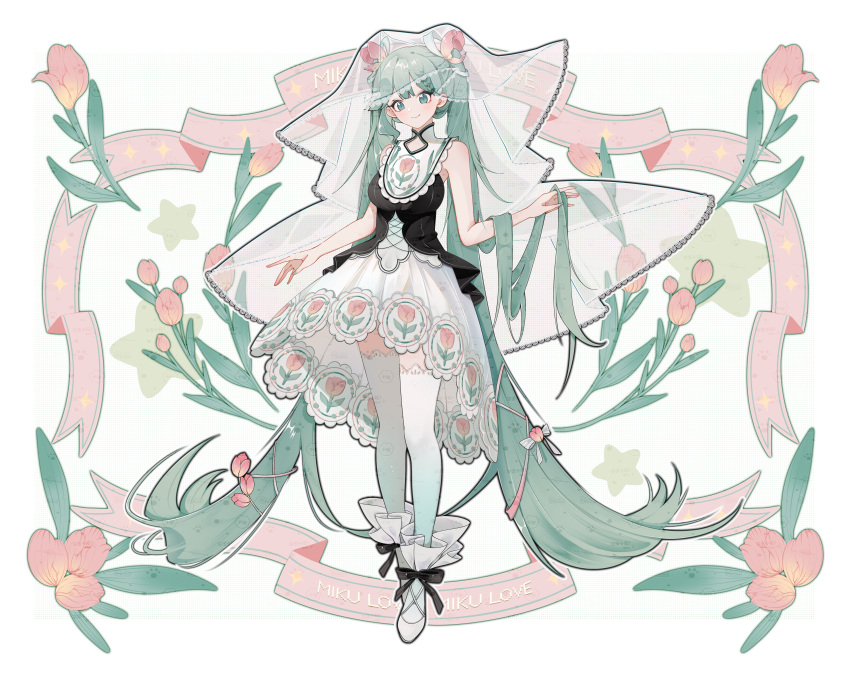 Safebooru - 1girl absurdres aqua eyes aqua hair bare shoulders bu li xiaomian flower full body ...