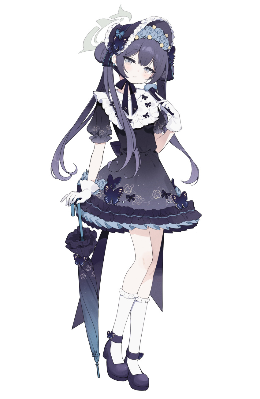 Safebooru - 1girl absurdres alternate costume black bonnet black bow black dress black hair ...