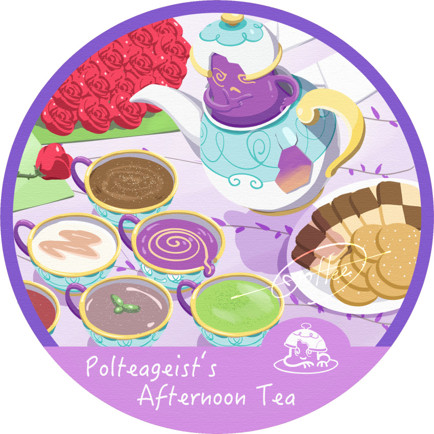 Safebooru - @ @ border cccacademia character name commentary cup flower ...