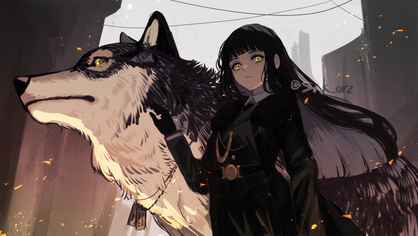 Safebooru - 1girl absurdres belt black belt black coat black fur black gloves closed mouth coat ...