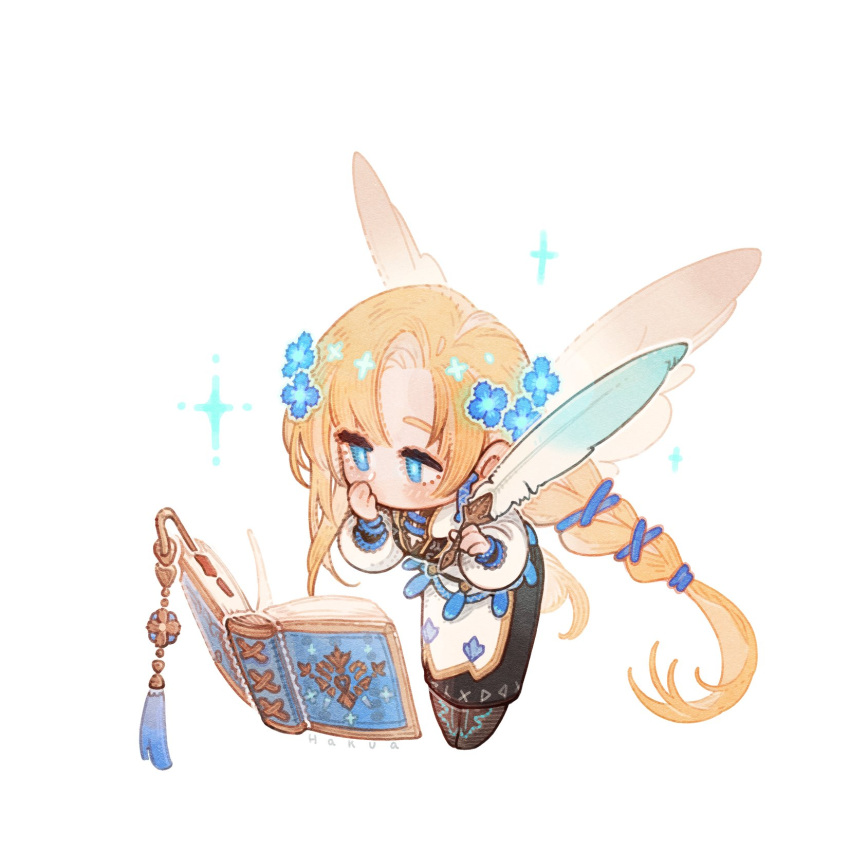 Safebooru - 1girl blonde hair blony (mabinogi) blue eyes blue flower ...