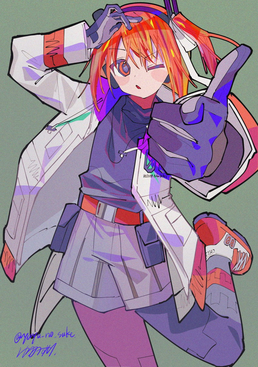 Safebooru - 1girl a.i. voice adachi rei belt belt pouch black gloves black shirt gloves grey ...